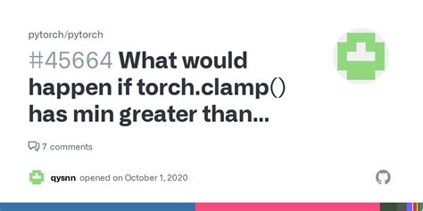 What Would Happen If Torch Clamp Has Min Greater Than Max Issue Pytorch Pytorch