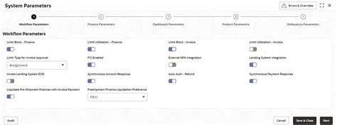 System Parameters Maintenance