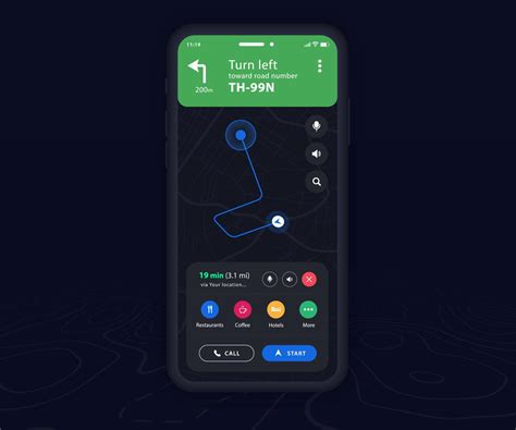 Map Gps Navigation Ux Ui Concept Smartphone Map Application
