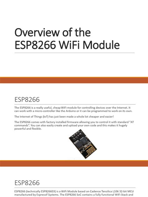 Overview Of The Esp8266 Wifi Module Pdf Microcontroller Computer