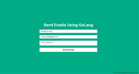 How To Send E Mail Using Golang Application Codershood