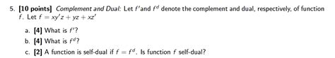 Solved Points Complement And Dual Let F And Fd Chegg
