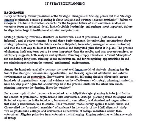 IT Strategy Plan Template Room Surf Com