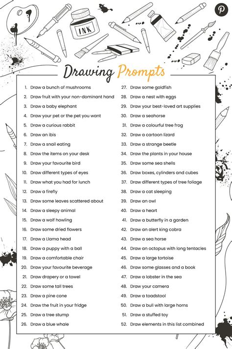 Sketchbook Prompts Sketchbook Assignments Creative Drawing Prompts