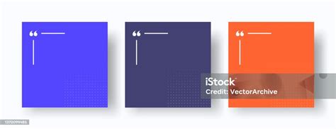 따옴표 프레임 빈 템플릿 세트 소셜 미디어 게시물을위한 복사 공간이있는 빈 사각형 배너 견적 템플릿 하프톤 배경의 인용 부호 테두리 텍스트 상자 인용 부호에 대한 스톡 벡터