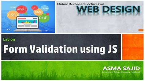 Web Design 20 Lab On Java Script Form Validation Youtube