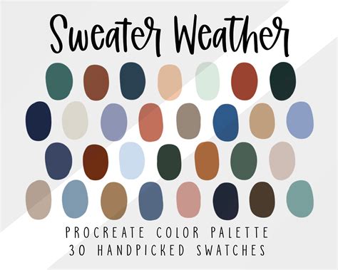 Winter Bundle Procreate Color Palette Ipad Procreate Tools Etsy