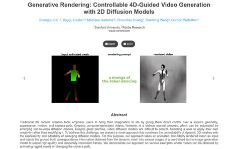 Generative Rendering D mesh使用入口地址 Ai网站最新工具和软件app下载