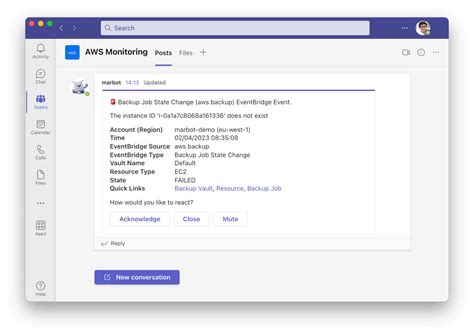 Monitoring AWS Backup Marbot