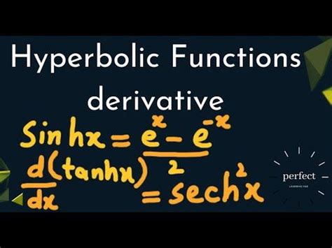 Derivative Of Hyperbolic Functions Examples With Solutions Proof Deriva Calculus