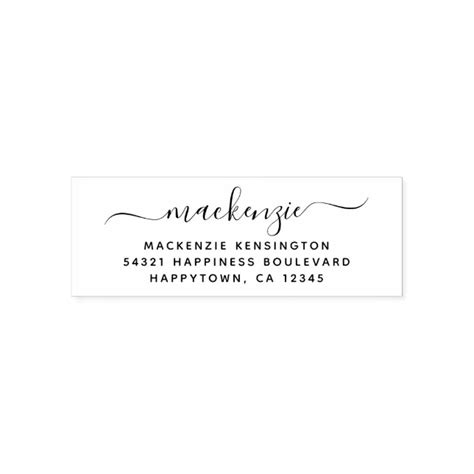 elegant script modern name address self inking stamp zazzle