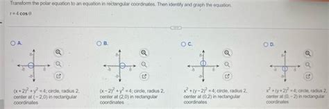 Solved r cosθ A B x y circle radius center Chegg com