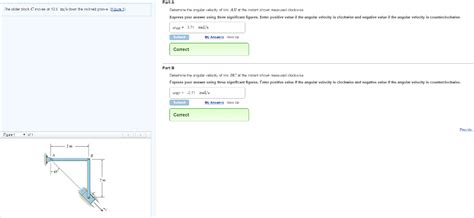 Solved The Slider Block C Moves At 10 6 M S Down The Chegg Com