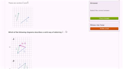 Subtract vectors practice Vectors خان اکیڈیمی