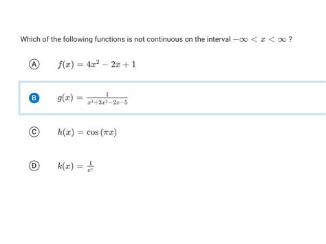 solved which of the following functions is not continuous on