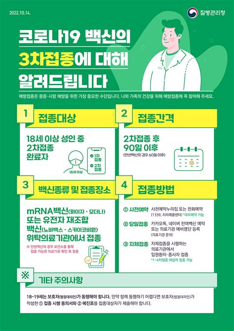 코로나19 예방접종 3차접종 안내문1014 Ver 홍보지 홍보자료 알림·자료 질병관리청