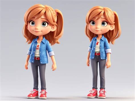 3d Cute Cartoon Character Model Premium Ai Generated Image