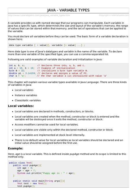 Solution Java Variable Types Studypool