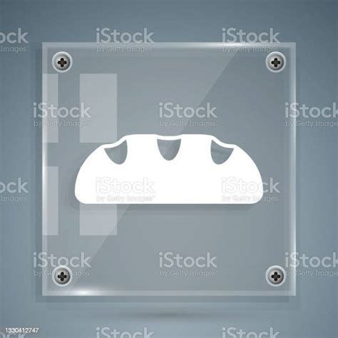 회색 배경에 격리 된 흰색 빵 덩어리 아이콘 정사각형 유리 패널 벡터 개념에 대한 스톡 벡터 아트 및 기타 이미지 개념 건강한 생활방식 건강한 식생활 Istock