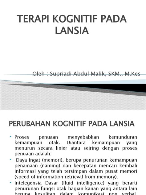 Terapi Kognitif Untuk Lansia Pdf