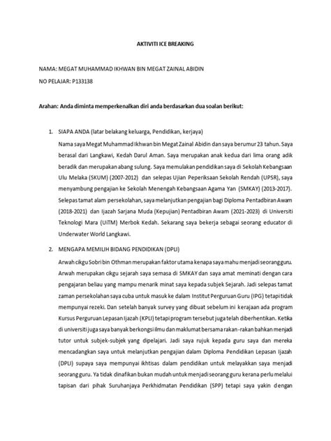 P133138 Megat Muhammad Ikhwan Bin Megat Zainal Abidin Pdf