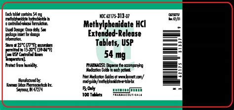 Dailymed Methylphenidate Hydrochloride Tablet Extended Release