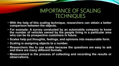 Scale Classification Of Scale And Importance Of Scaling Techniques