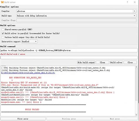 An Error Occurred While Compiling My Udf Code Mfix Netl Flow