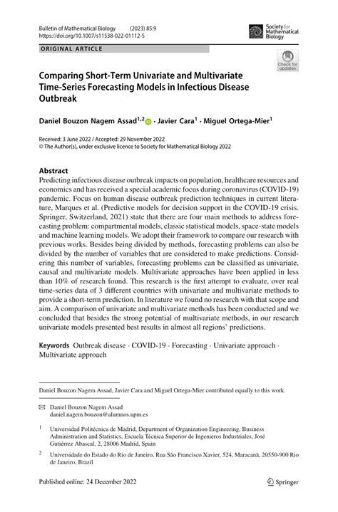 Pdf Comparing Short Term Univariate And Multivariate Time Series