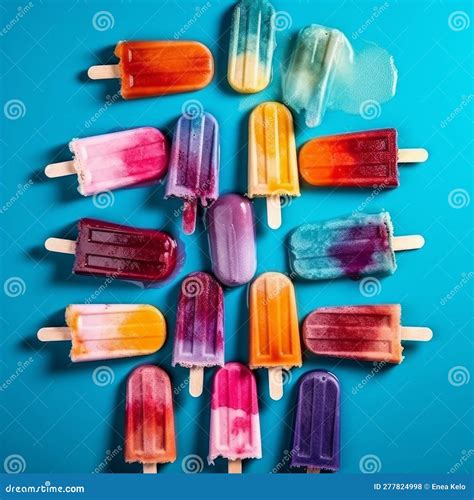 Colourful Popsicles On A Blue Background Stock Illustration Illustration Of Jewellery Blue