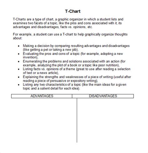 Sample T Chart Template Documents In PDF Word