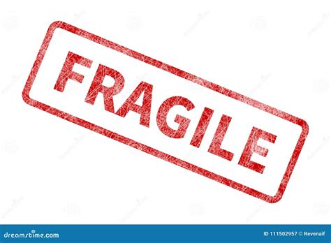 Fragile Stamp Red Grunge Seal Stock Image 111502957