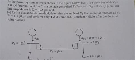 solved in the power system network shown in the figure below bus 1