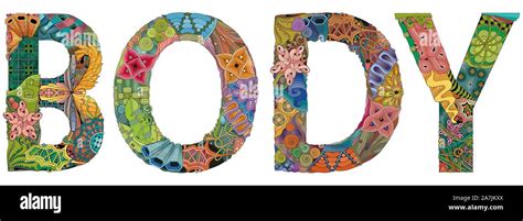 Word BODY Vector Zentangle Object For Decoration Stock Vector Image