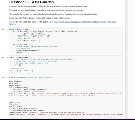 Solved Question 1 Build The GeneratorIn This Part You Will Chegg Com