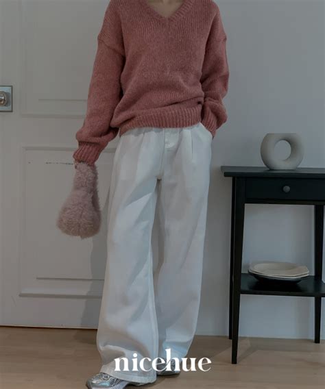 니스휴 이지 와이드 핀턱 팬츠 2color 코튼 키작녀 하이웨스트 세미 흰바지 면 하비 검정 일자 아이보리 블랙 화이트 편한 데일리