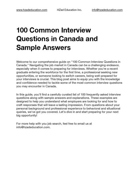 100 Common Interview Questions Pdf Goal Professional Skills 100 Common Interview Questions Pdf Goal Professional Skills