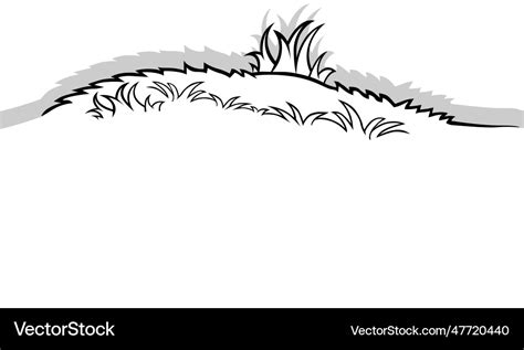 Drawing Of A Grassland Royalty Free Vector Image