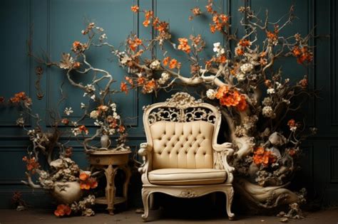 Premium Photo Victorianera Wallpaper With Intricate Botanical Illustrations And Ornate