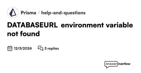 database url environment variable not found prisma