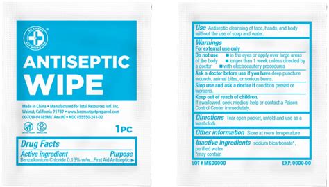 Dailymed Be Smart Get Prepared Antiseptic Wipe Benzalkonium Chloride