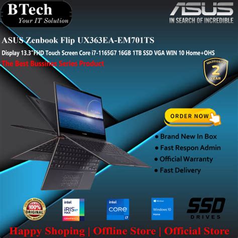 Jual ASUS Zenbook Flip UX EA EM TS Core I G GB TB SSD VGA W H Jakarta Pusat