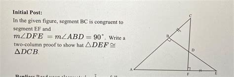 Solved Initial Post In The Given Figure Segment Bc Is