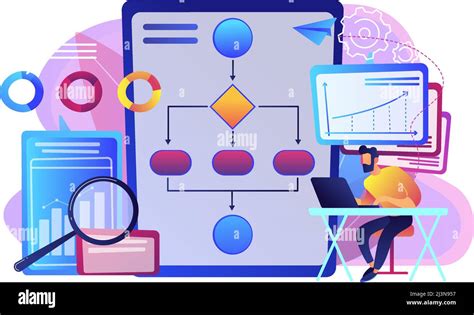 Analyst Working At Laptop With Automation Process Business Process