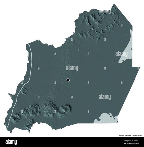 Shape Of Machinga District Of Malawi With Its Capital Isolated On