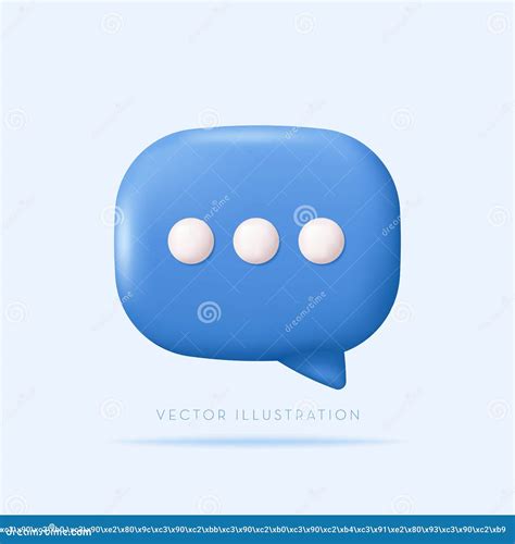 3d social media chat icon button speech bubble with three dots