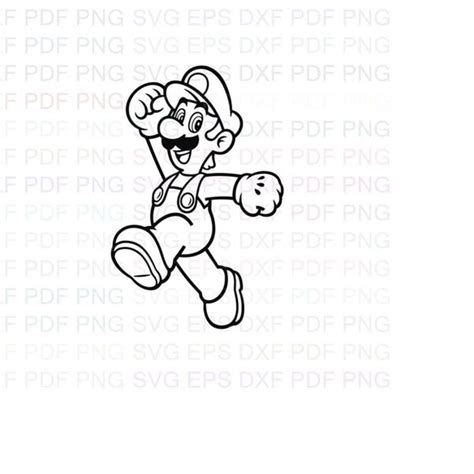 Super Mario Bros Luigi Winner Outline Svg Dxf Eps Pdf Png C Inspire