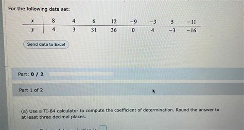 [answered] for the following data set 8 4 x y send data to excel part 0