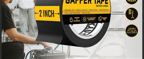 D Nyx Gaffer Tape 2 Inch X 1 Pack Black Gaffing Tapes Heavy Duty No