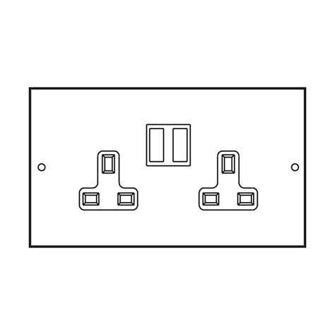 Electrak Floor Box 2 Gang 13a Switched Socket Outlet Plate 100mm